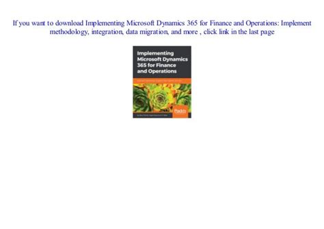Pdf Télécharger Microsoft Dynamics 365 Implementation Methodology Gratuit Pdf