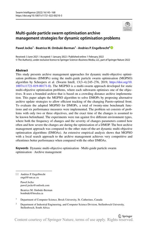 Multi Guide Particle Swarm Optimisation Archive Management Strategies