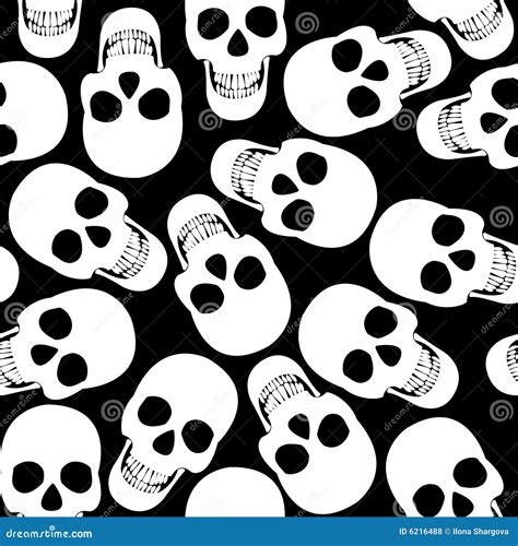 Seamless With Skulls Stock Vector Illustration Of Human