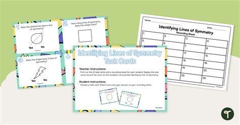 Identifying Lines Of Symmetry Task Cards Teach Starter