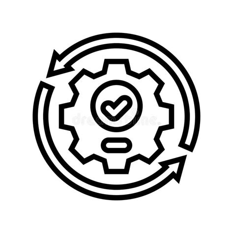 Implementation Business Process Line Icon Vector Illustration Stock