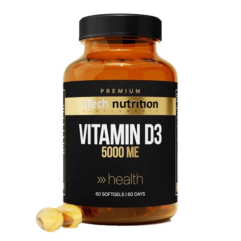 Витамин Д3 5000МЕ, Vitamin D3 5000 IU, aTech Nutrition Premium, 60 ...