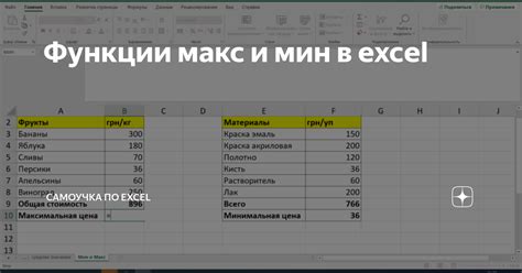 Функции макс и мин в Excel Самоучка по Excel Дзен