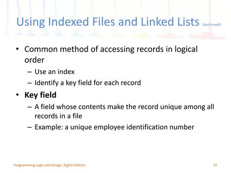 Programming Logic And Design Working With Data Pptx Databases Computer Software And
