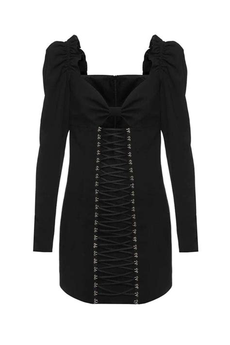 Black Corset Lace Up Mini Dress Cult Mia Amg Brand