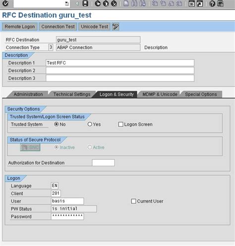 Sap Basis And Itil Tutorials How To Create An Rfc Connection In Sap