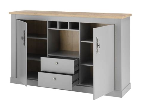 Sideboard Rideau In Grau Und Artisan Eiche 166 Cm