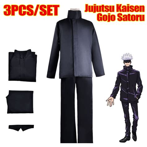 Jujutsu Kaisen Cosplay Costume Gojo Satoru Anime Uniform Sets Top Pants Suit 3pcsset