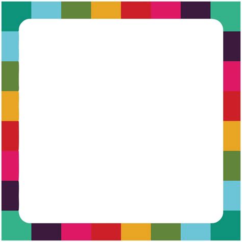 Colorful Square Frame With Rounded Square Areas At The Corners