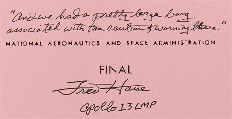 Fred Haise Signed Apollo 13 Final Flight Plan Rr Auction