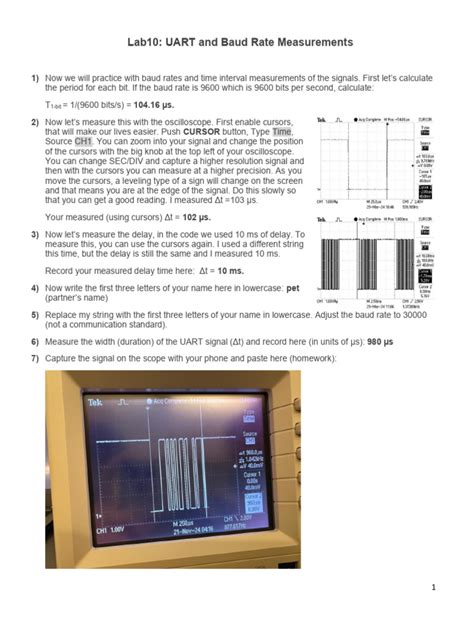 Lab10 Uart And Baud Rate Measurements 1 Pdf Bit Bit Rate