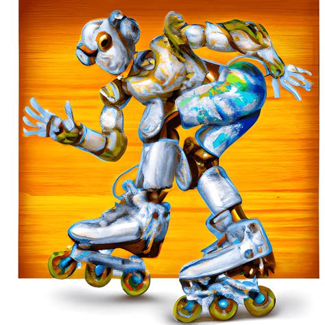 Robot Dance On Rollerblades Graphic · Creative Fabrica