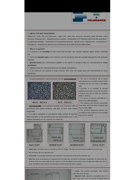 Limit Fit And Tolerance Pdf