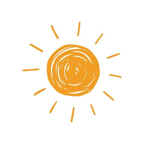 Premium Vector Doodle Sun Sketch Illustration Hand Drawn Cute Orange