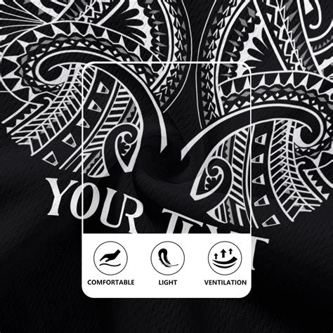 Hawaii Custom Personalised Rugby Jersey Black Polynesian Tribal Tatau