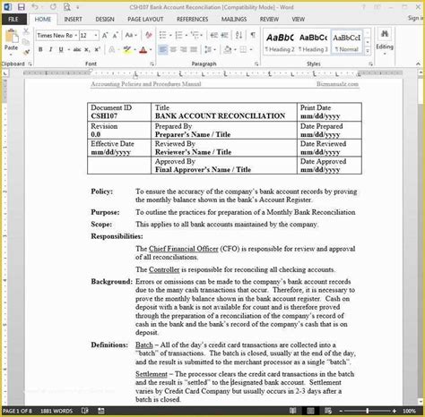 Free Office Procedures Manual Template Of Medical Fice Policy And