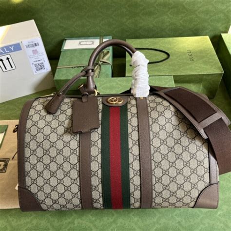 구찌 Gucci 클래식 스트라이프 테이프 더블 G 빈티지 디자인 대용량 여행 가방 681295 442724cm 쇼플렉스