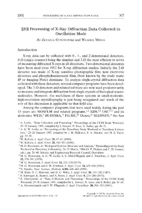 Pdf 201 Processing Of X Ray Diffraction Data 307 · 16 G Bricogne