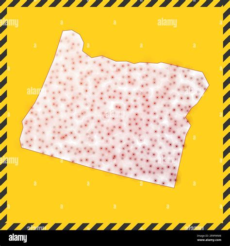 Oregon Closed Virus Danger Sign Lockdown Us State Icon Black