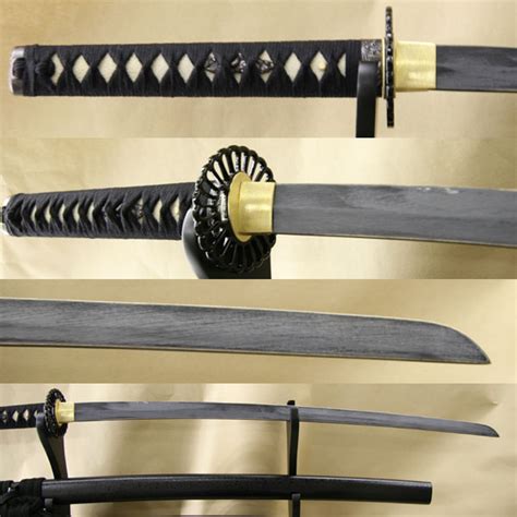 竹光刀 標準拵え｜黒石目大刀・黒漆目大刀｜ 硬質樫木 竹光・時代劇衣装・小道具専門店 むろまち【スマホ・モバイル公式】