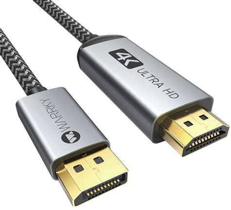 Buy Warrky 4k Displayport إلى محول كابل Hdmi 6ft ، قذيفة الألومنيوم