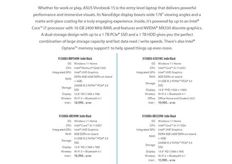 Asus Vivobook 15 X1500ea Brp540w Indie Black