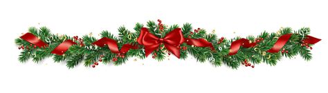투명 한 배경 벡터 일러스트 레이 션에 크리스마스 트리 화환 빨간 리본과 리본이 있는 현실적인 소나무 가지 소나무 침엽수에 대한 스톡 벡터 아트 및 기타 이미지 Istock