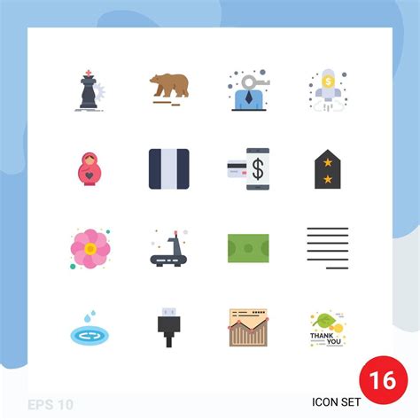 16 Thematic Vector Flat Colors And Editable Symbols Of Strategy