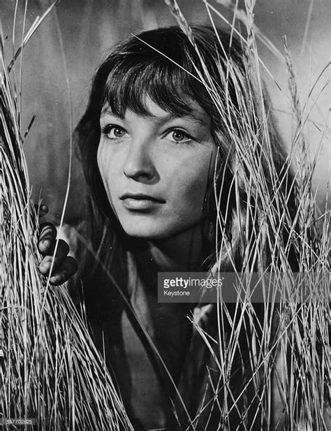 Actress Marina Vlady Peering Through Some Reeds In A Scene From The