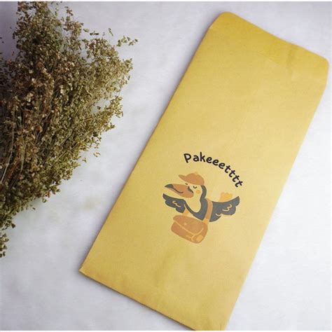 Jual 001 Custom Packaging Amplop Coklat Motif 11x24 Cm L Packaging