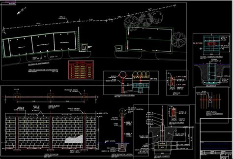 Plano Constructivo De Muro Perimetral En Dwg 1167 Mb Librería Cad