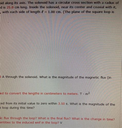 Solved The Figure Below Shows An End View Of A Solenoid