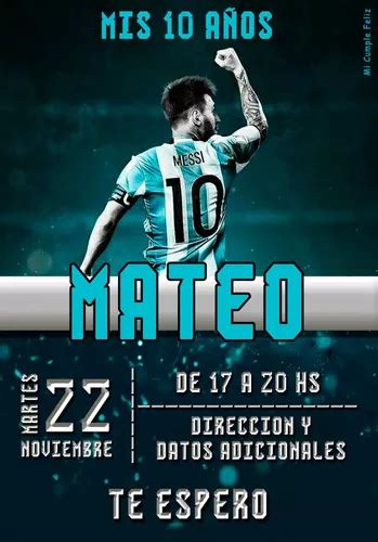 Invitación Digital Tarjeta Messi Argentina Para Whatsapp En Venta En
