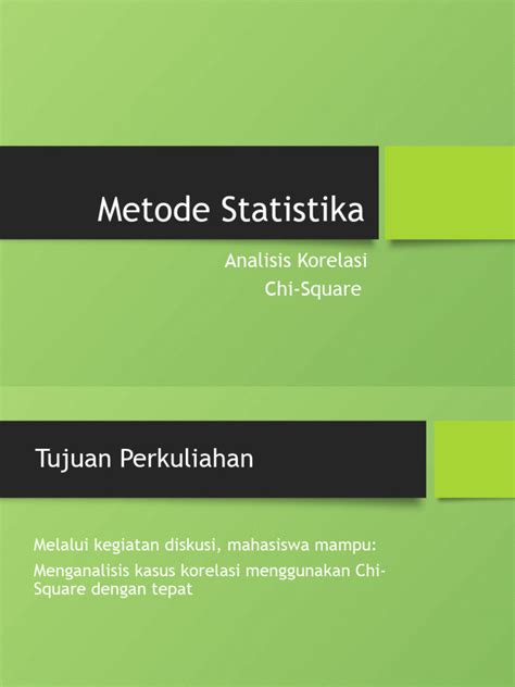 Metode Statistika Korelasi Chi Square Pdf