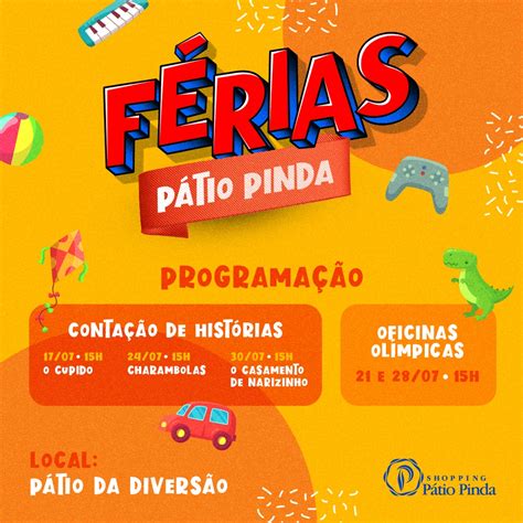 contação de histórias e oficinas olímpicas Pátio Pinda marca o mês
