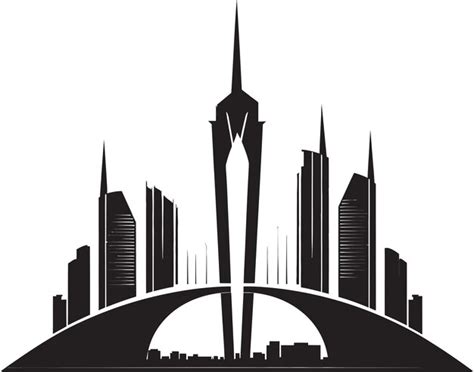 Um Desenho Em Preto E Branco De Um Horizonte Da Cidade Vetor Premium
