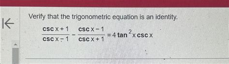 solved verify that the trigonometric equation is an