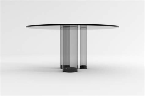Contemporary Round Dining Table Black Glass And Black Oak Wood