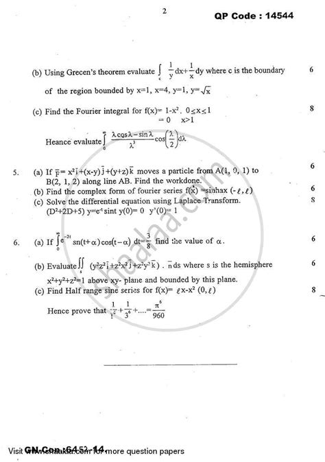 Applied Mathematics 3 2014 2015 Be Computer Engineering Semester 3 Se Second Year Cbgs