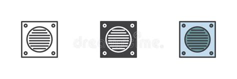 Bathroom Extractor Fan Different Style Icon Set Stock Vector