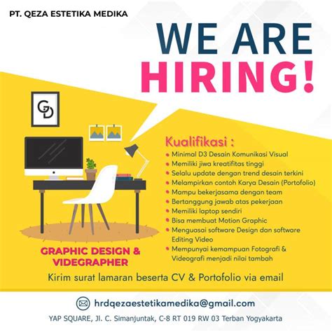 Lowongan Kerja Graphic Design Videographer Specialist Content