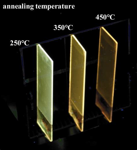 Photograph Of SiO 2 CdS Samples Formed At 250C 350C And 450C 1