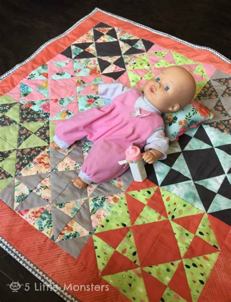 5 Little Monsters Star Patchwork Doll Quilt