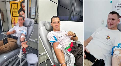Policiais Militares Realizam Doação De Sangue No Hemosc Em C