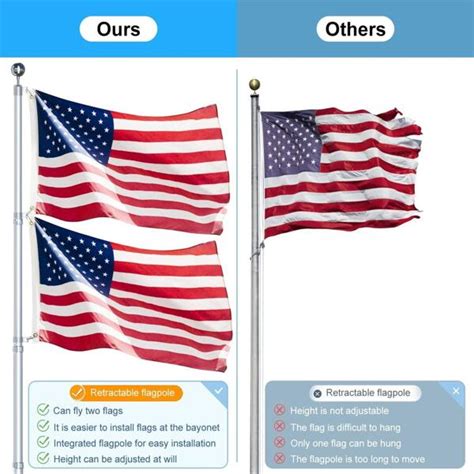 2530 Ft Flag Poles For Outside Telescoping Pole Holder Aluminum Heavy