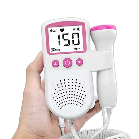 Fetal Doppler Heart Beat Monitor Lcd Pink Colour 2 Grandado