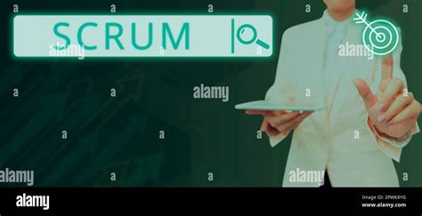 Conceptual Display Scrum Word Written On Handwriting As Distinct From Print Written Characters