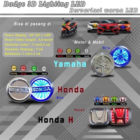 Jual Emblem Honda Yamaha Stiker Emblem Logo Mobil Motor Honda Yamaha Di