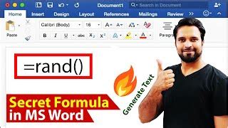 How To Generate Random Text In Ms Word Using Formula Write Random
