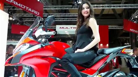 Ducati Multistrada 1200 S And Beautiful Hot Girl Eicma Bike Show Youtube